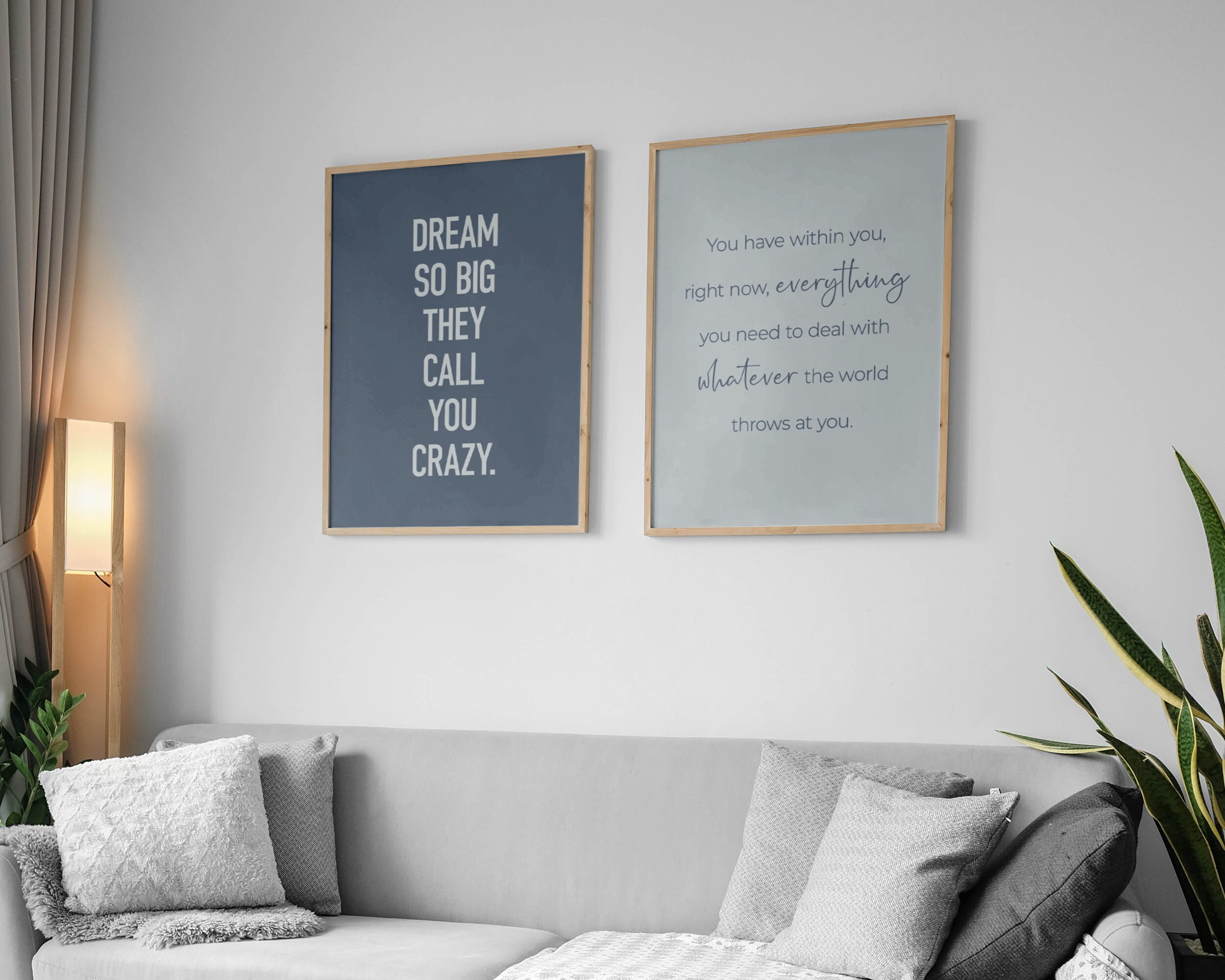Motivational Posters Set of 6 Blue Prints, Printable Quotes for Office ...