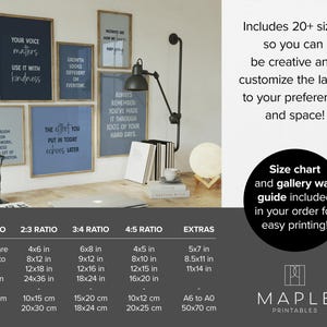 Classroom Decor Set of 6 Motivational Prints, Blue Printable Wall Art ...