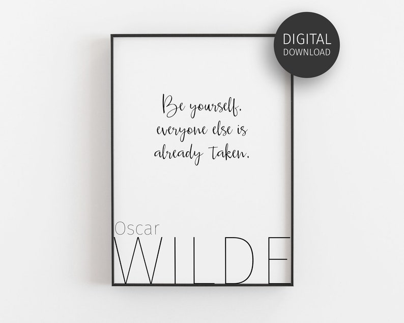 Oscar Wilde Quote Downloadable Prints Classroom Decor | Etsy