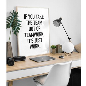 Teamwork Quote Printable, Teamwork Poster, Downloadable Print, Bold ...