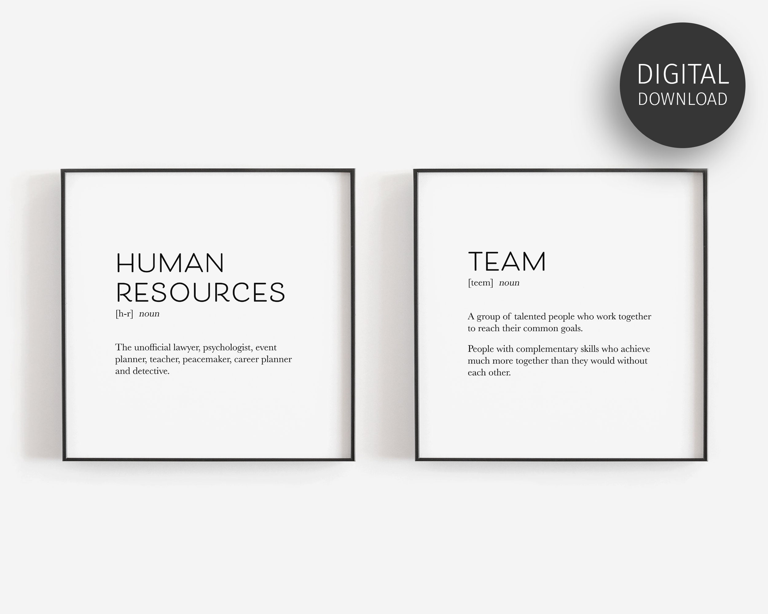 HR Office Decor Team Definition Poster Set of 2 Prints - Etsy Canada
