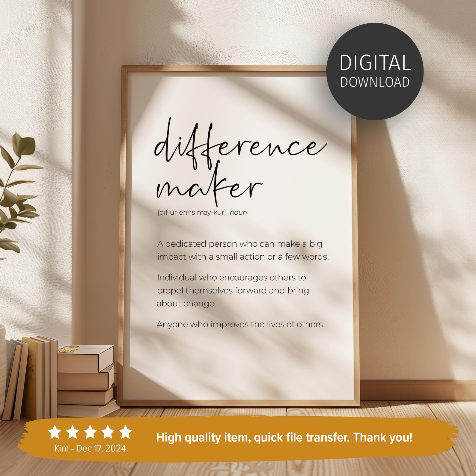 Difference Maker Definition Print, New Teacher Office Decor ...
