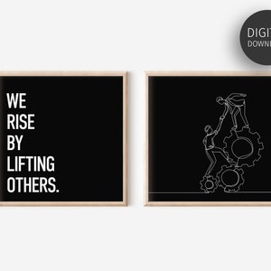 We Rise by Lifting Others, Set of 2 PRINTABLES, HR Office Decor ...