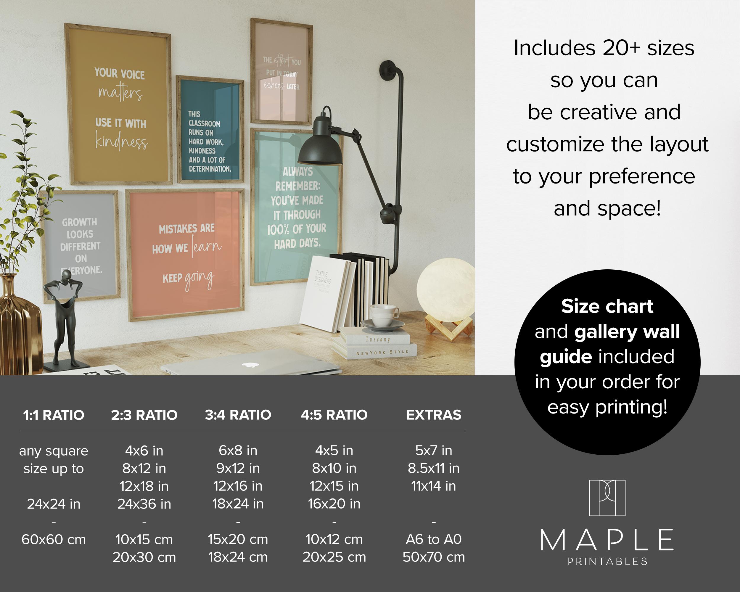 Inspirational Classroom Decor Set of 6 Pastel Boho Prints, Colourful ...