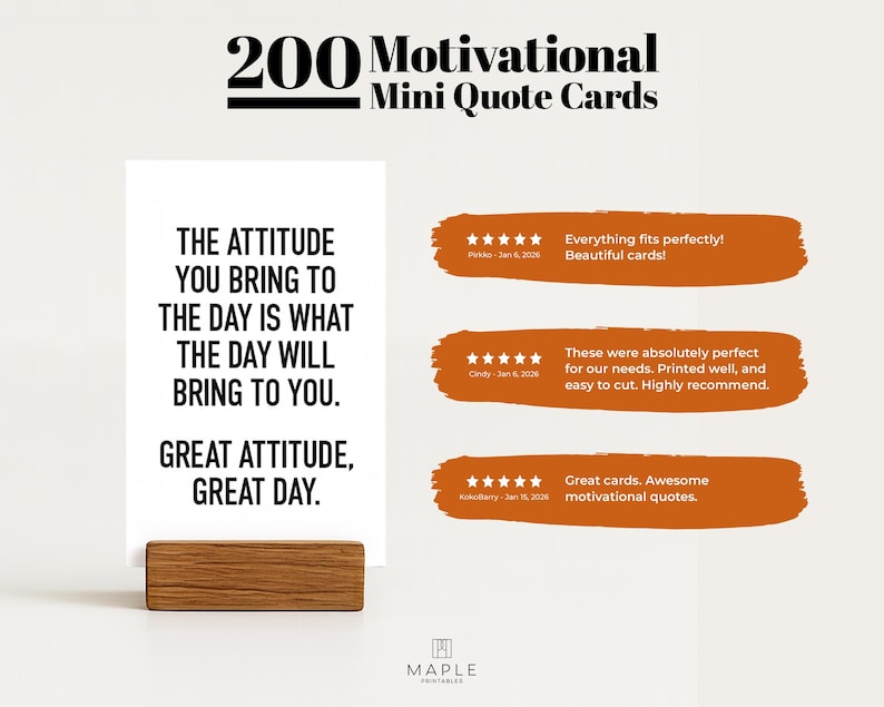 200 Motivational Mini Quote Cards: Office Desk Inspiration, Team ...
