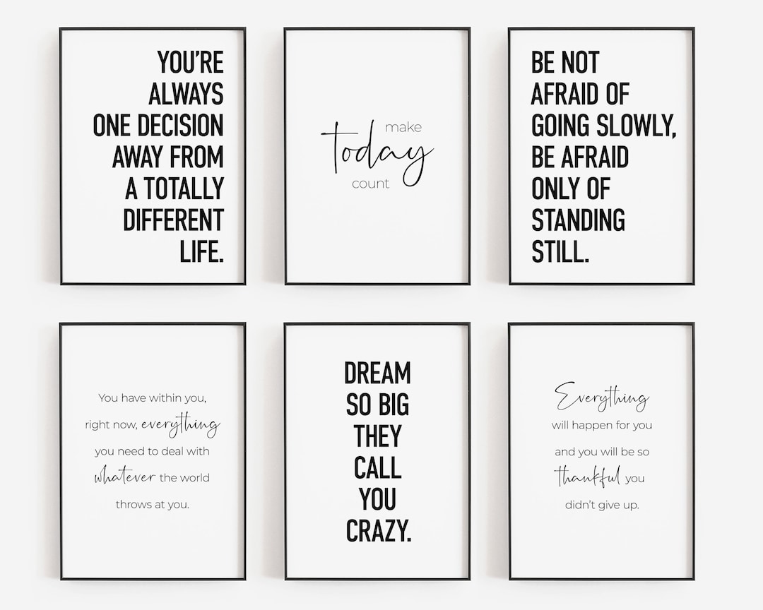 Motivational Posters Set of 6 PRINTABLES Office Decor for - Etsy