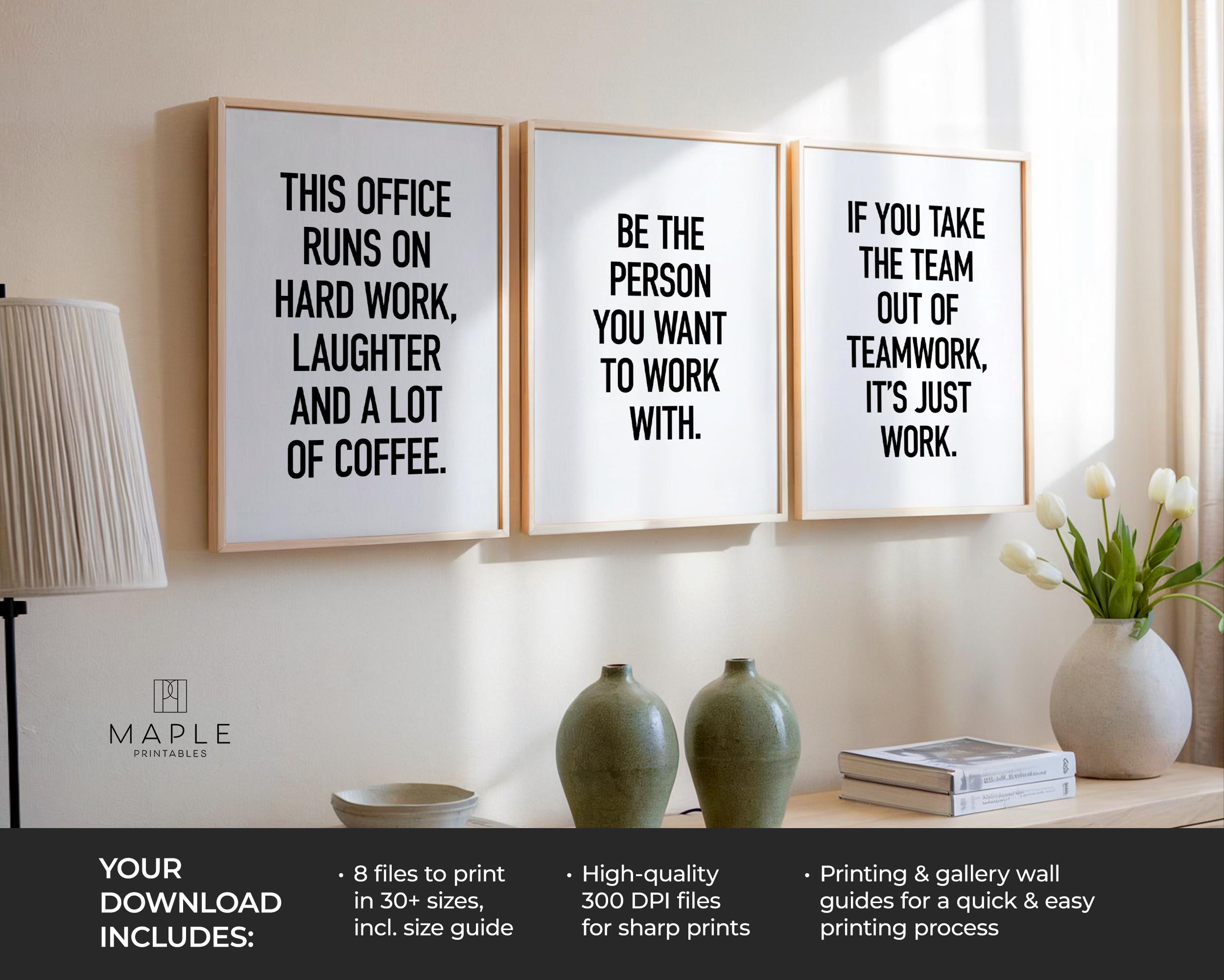 Team Office Decor, Set of 6 PRINTABLES, Teamwork Wall Art, Work ...
