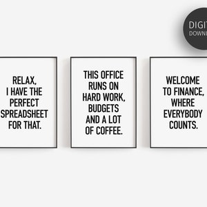 Accountant Office Decor, Set of 6 PRINTABLES, Accounting Prints, Funny ...
