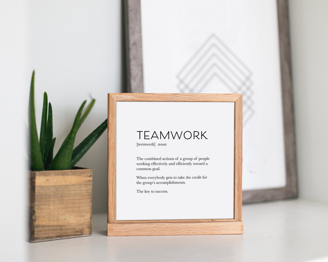 Teamwork Definition Poster, Teamwork Quote Printable, Team Wall Art ...