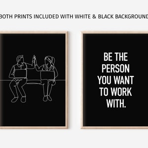 Motivational Wall Art, Set of 2 PRINTABLES, HR Office Decor, Teamwork ...