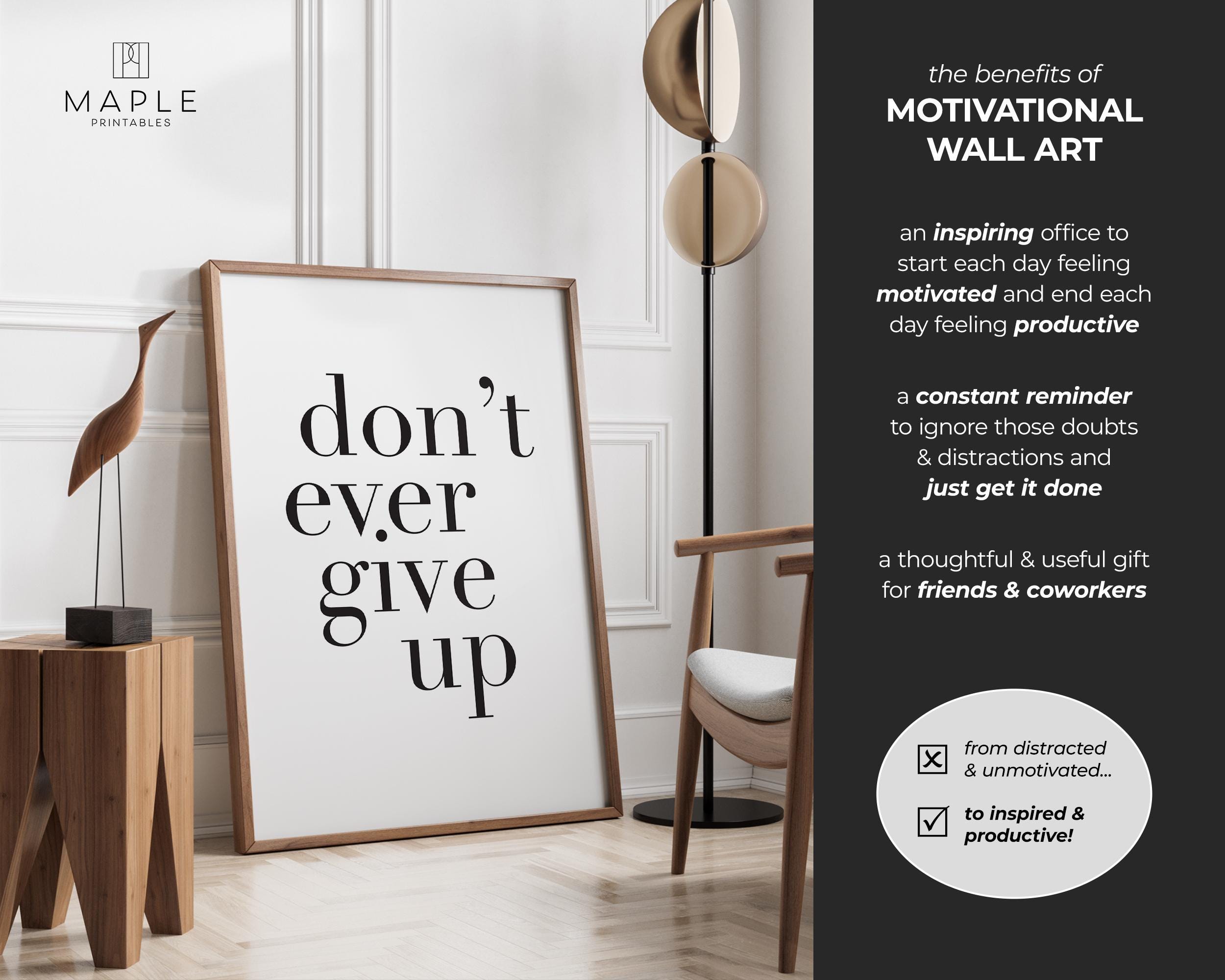 Never Give Up, Motivational Poster, Inspirational, Downloadable Prints ...