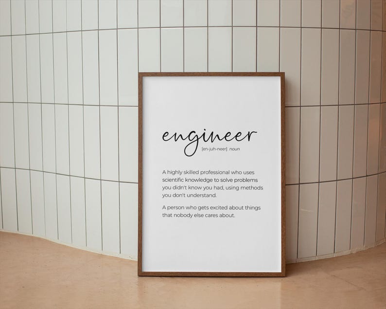 Engineer Gifts, Printable Engineer Definition, Structural Engineer ...