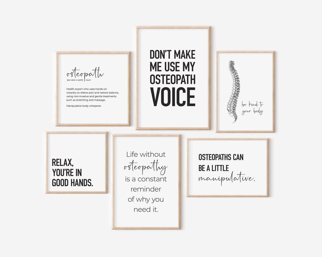 Osteopathy Art Posters, Office Decor for Osteopath, Printable Osteopath ...