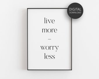 Worry Less Poster - Etsy