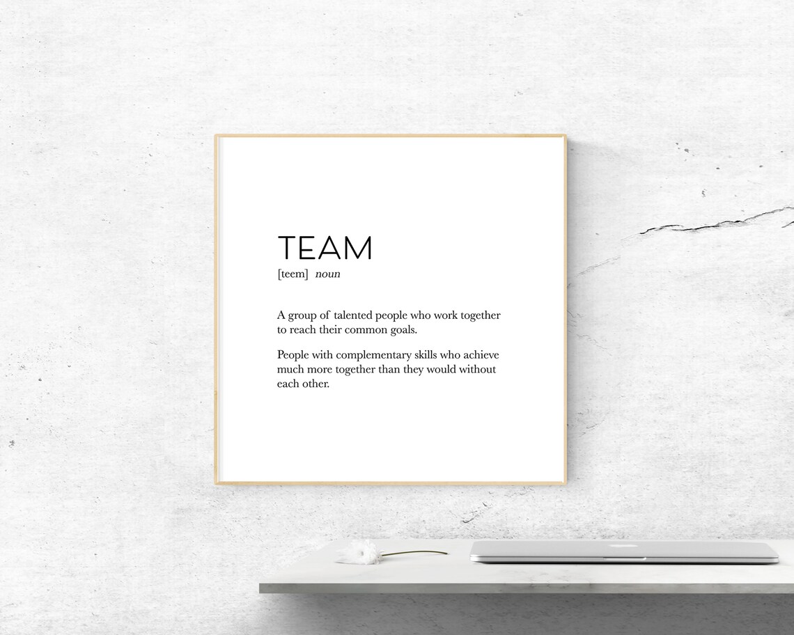 Team Definition Poster Teamwork Printable Teamwork Wall Art - Etsy