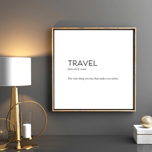 Travel Definition, Definition Print, Downloadable Print, Minimalist ...
