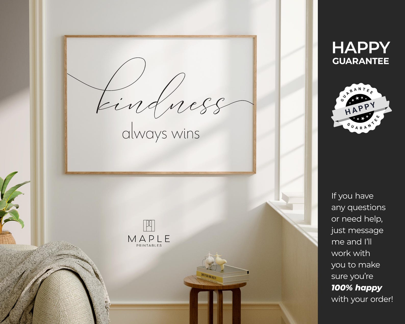 Kindness Print, Inspirational Quote, Downloadable Prints, Be Kind Print ...