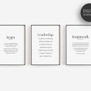 Teamwork Office Decor Set of 6 PRINTABLES Team Motivation - Etsy