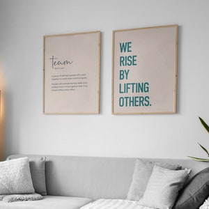 Colorful Office Decor, 10 PRINTABLES, Motivational Wall Art, Teamwork ...