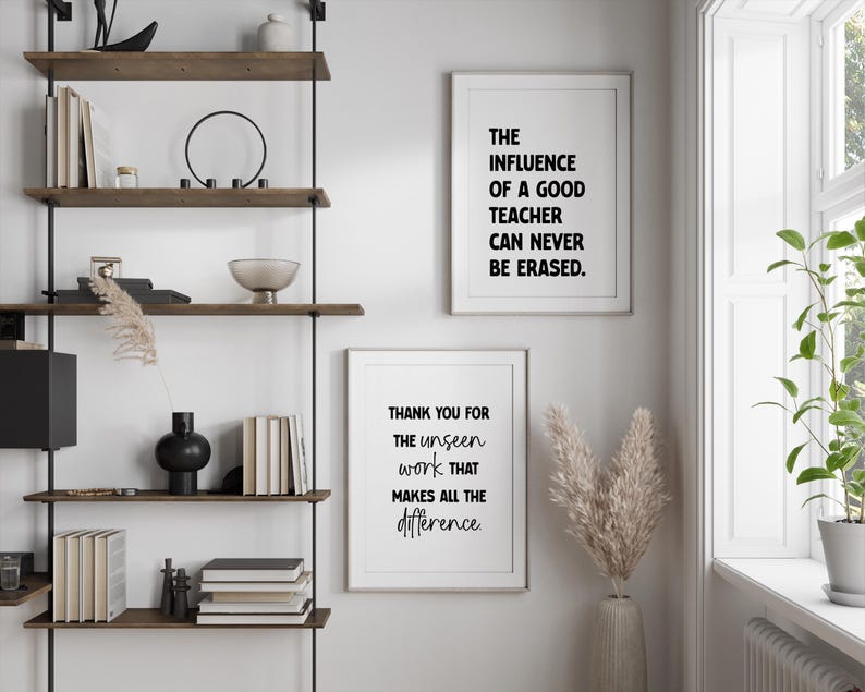 Inspirational Teacher Lounge Decor, Set of 10 Teacher Appreciation ...