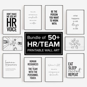 HR Bundle of 50 Funny and Motivational Office Prints, Printable ...
