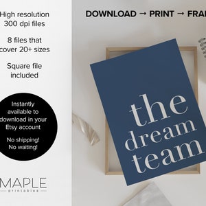 Dream Team Poster, Teamwork Wall Art, Workplace Positive Quotes, HR ...