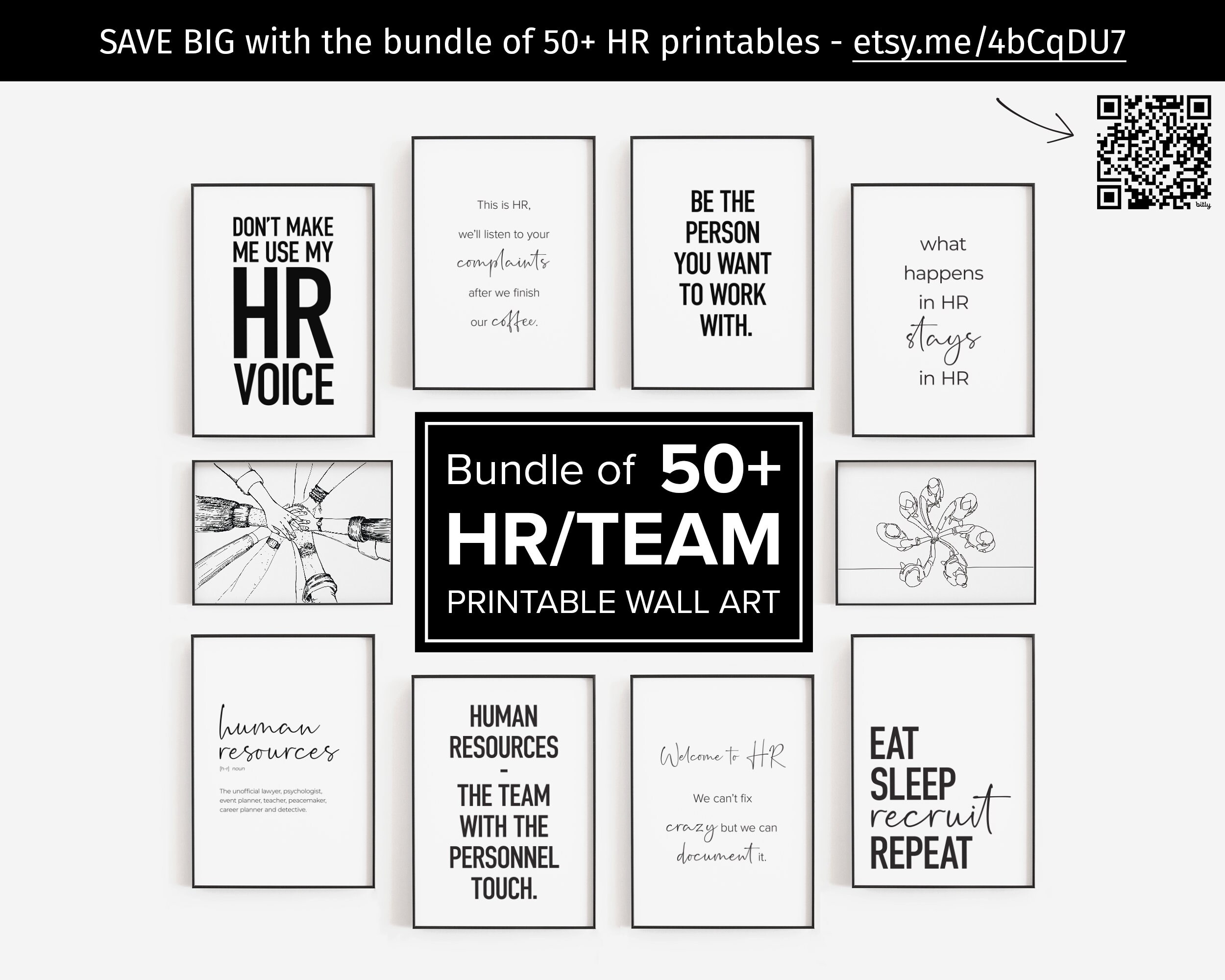 HR Office Decor, Set of 6 PRINTABLES, Human Resources Humor, Funny HR ...
