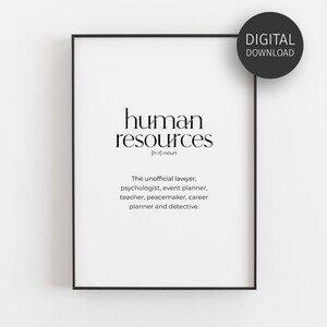 HR Office Decor, HR Director Gifts, Human Resources Definition, HR ...