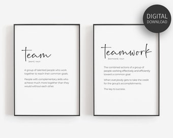 Teamwork. Printable Wall Art. Motivational Quote Poster for - Etsy