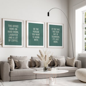Office Wall Art, Set of 6 PRINTABLES, Motivational Prints, Teamwork ...