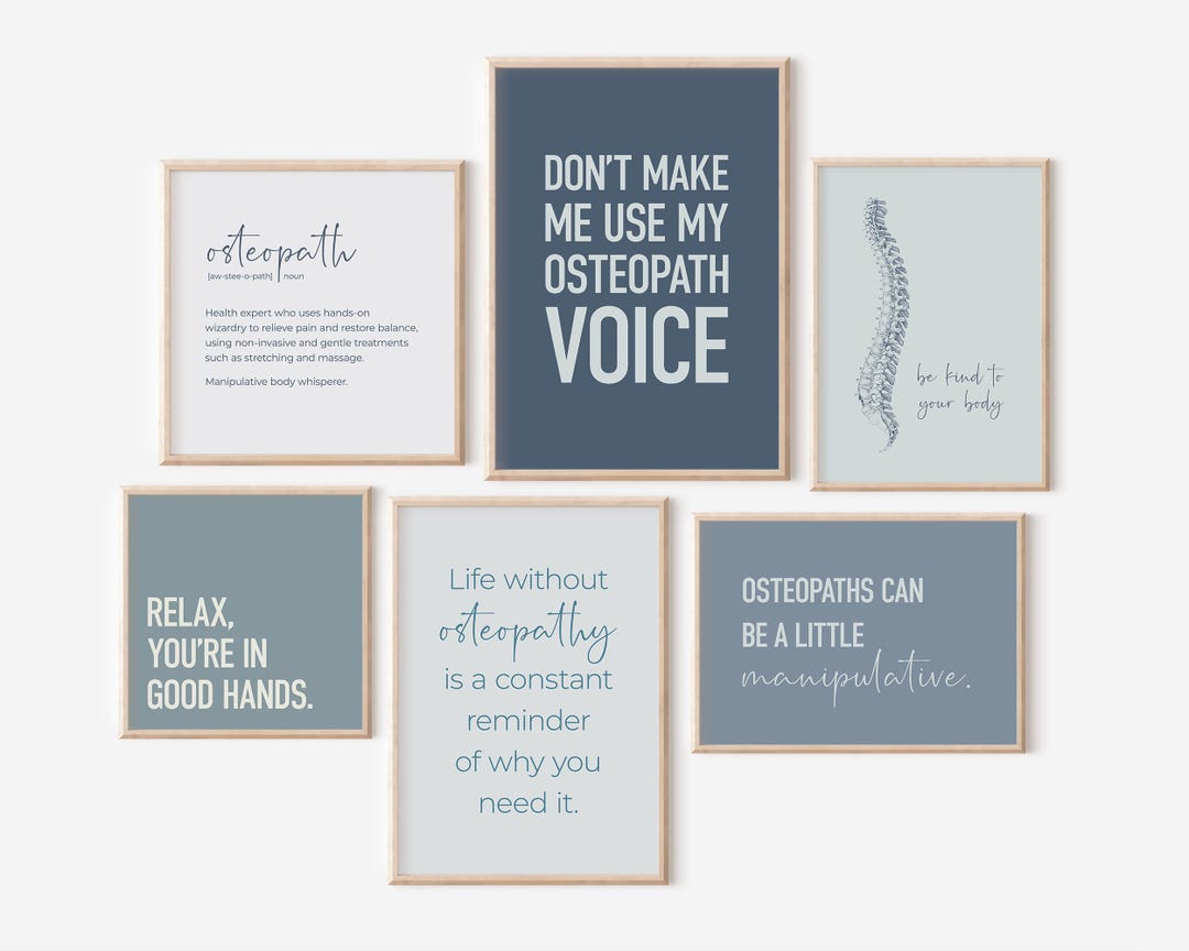 Osteopathy Art Posters, Blue Office Decor for Osteopath, Printable ...