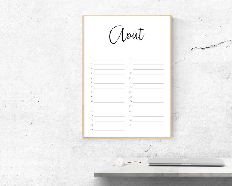 FRENCH Perpetual Calendar Printable Birthday Calendar Wall - Etsy