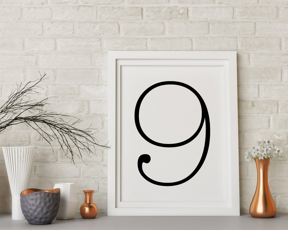 Nine Print Number 9 Poster Downloadable Prints Accounting | Etsy