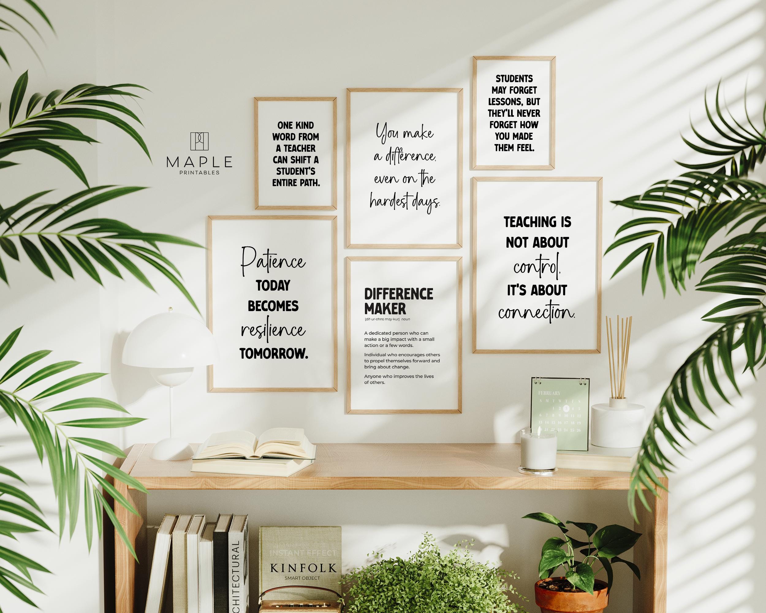 Teacher Lounge Decor Set of 6 Motivational Prints, Printable Wall Art ...