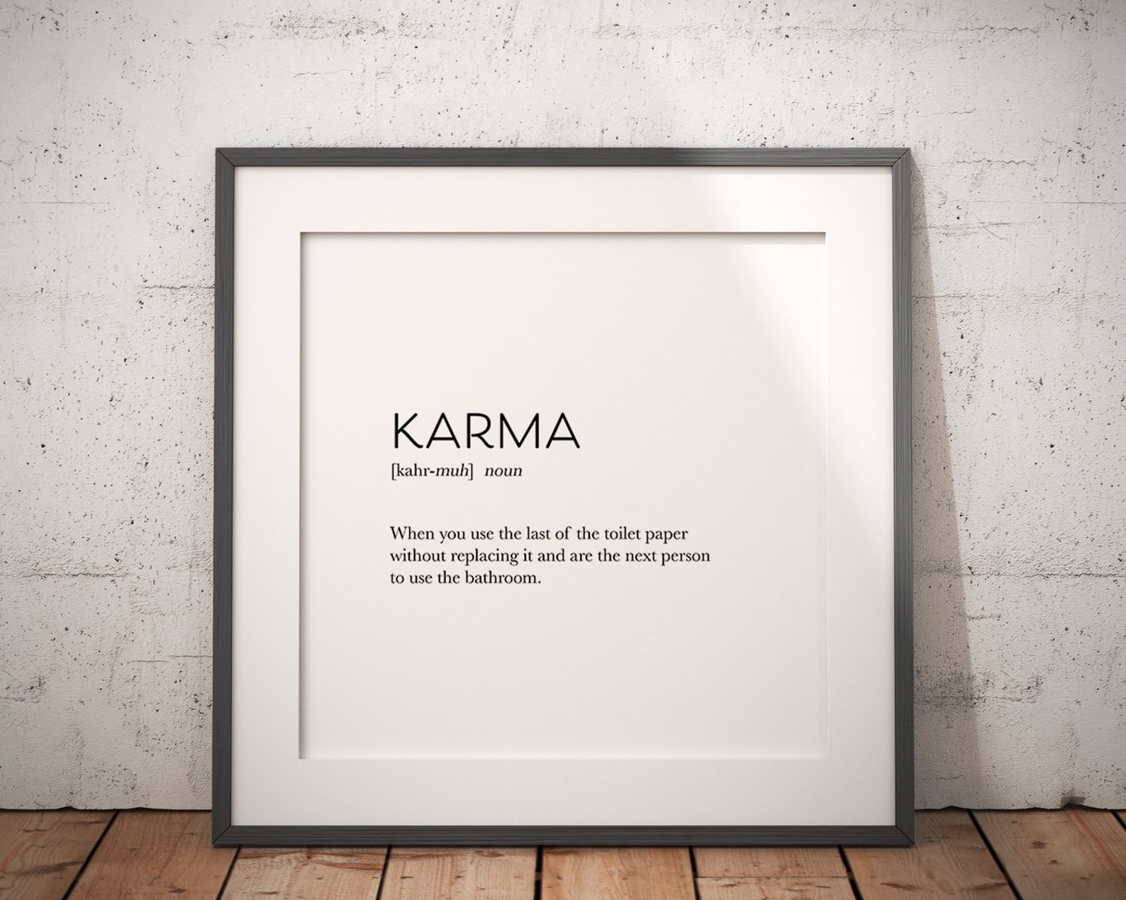 Funny Bathroom Print, Karma Definition, Downloadable Prints, Toilet ...