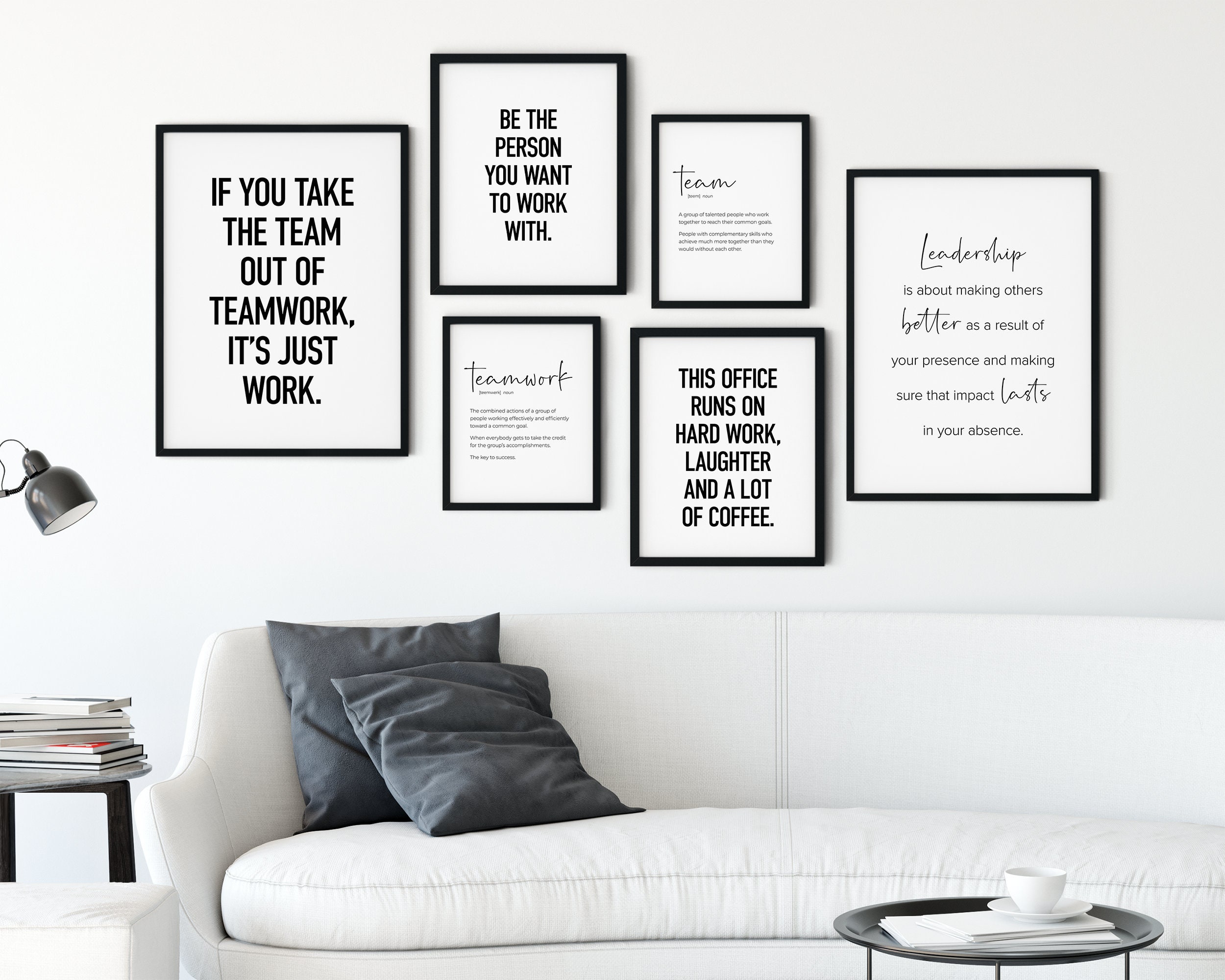 Team Office Decor Set of 6 PRINTABLES Teamwork Wall Art - Etsy Canada