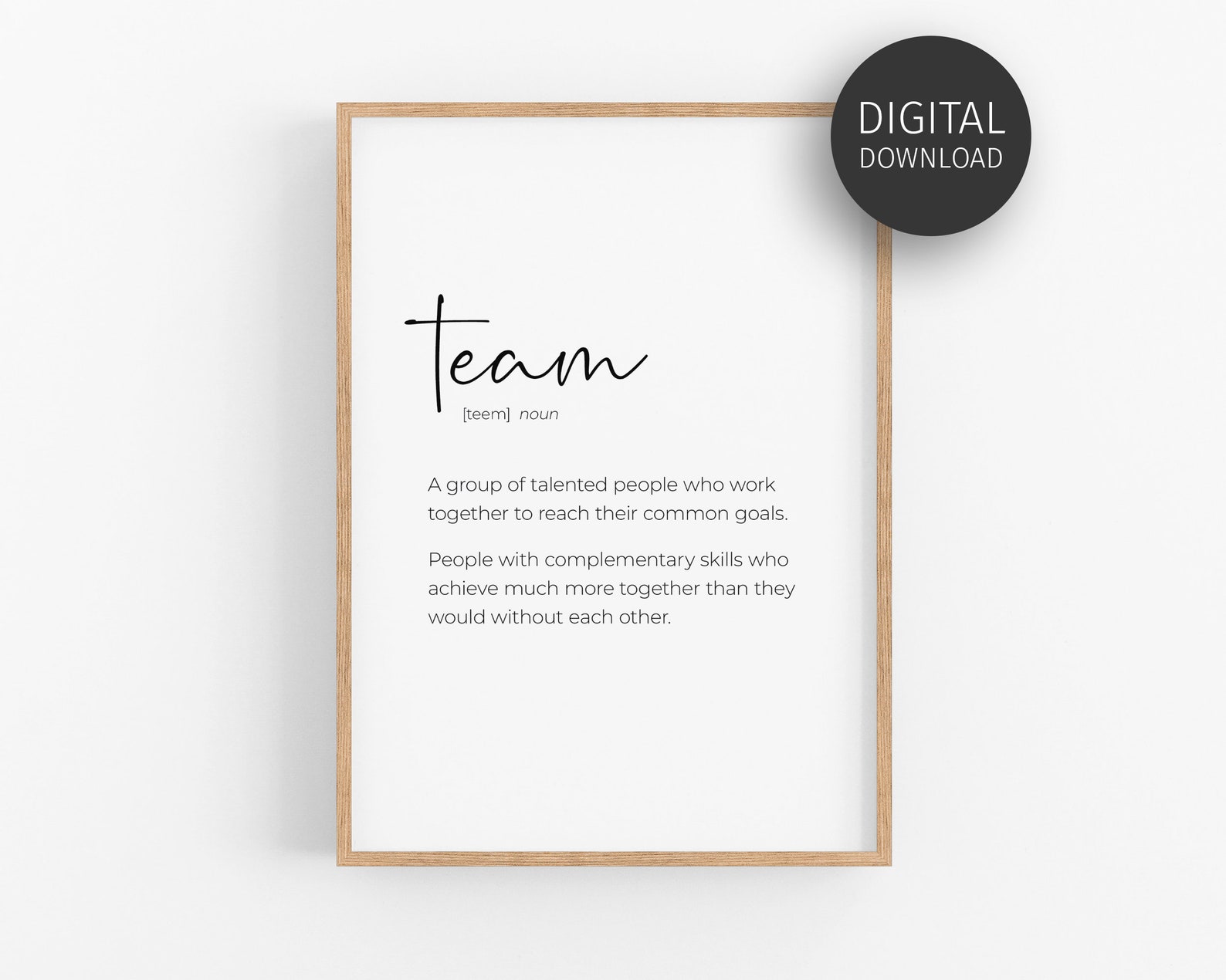 Team Definition Teamwork Quote Printable Set of 2 Prints - Etsy