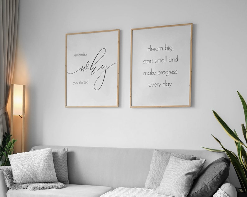 Motivational Posters, Set of 6 Prints, Home Office Decor for Women ...