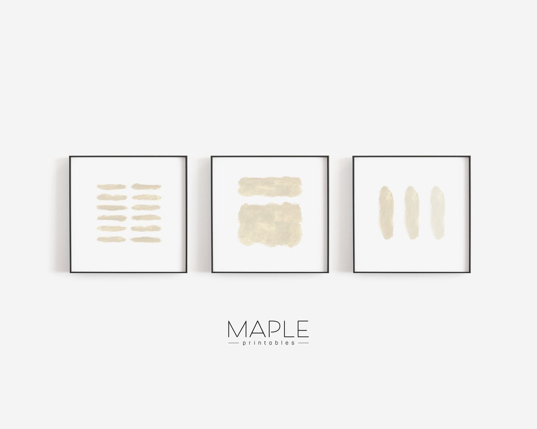 Abstract Wall Art, Set of 3 Prints, Warm Neutral Prints, Printable Calm ...