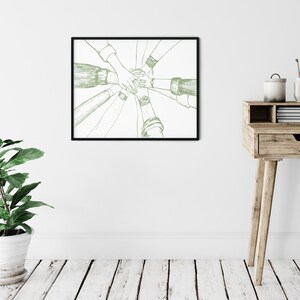 Navy Blue Teamwork Wall Art, Printable Team Office Decor, Inspirational ...