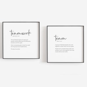 Team Office Decor, Set of 6 PRINTABLES, Teamwork Wall Art, Work ...