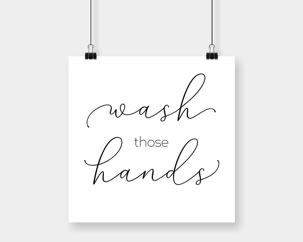 Wash Your Hands Printable Bathroom Wall Art Bathroom Decor - Etsy