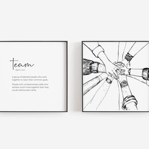 Team Office Decor Set of 6 PRINTABLES Teamwork Quote - Etsy