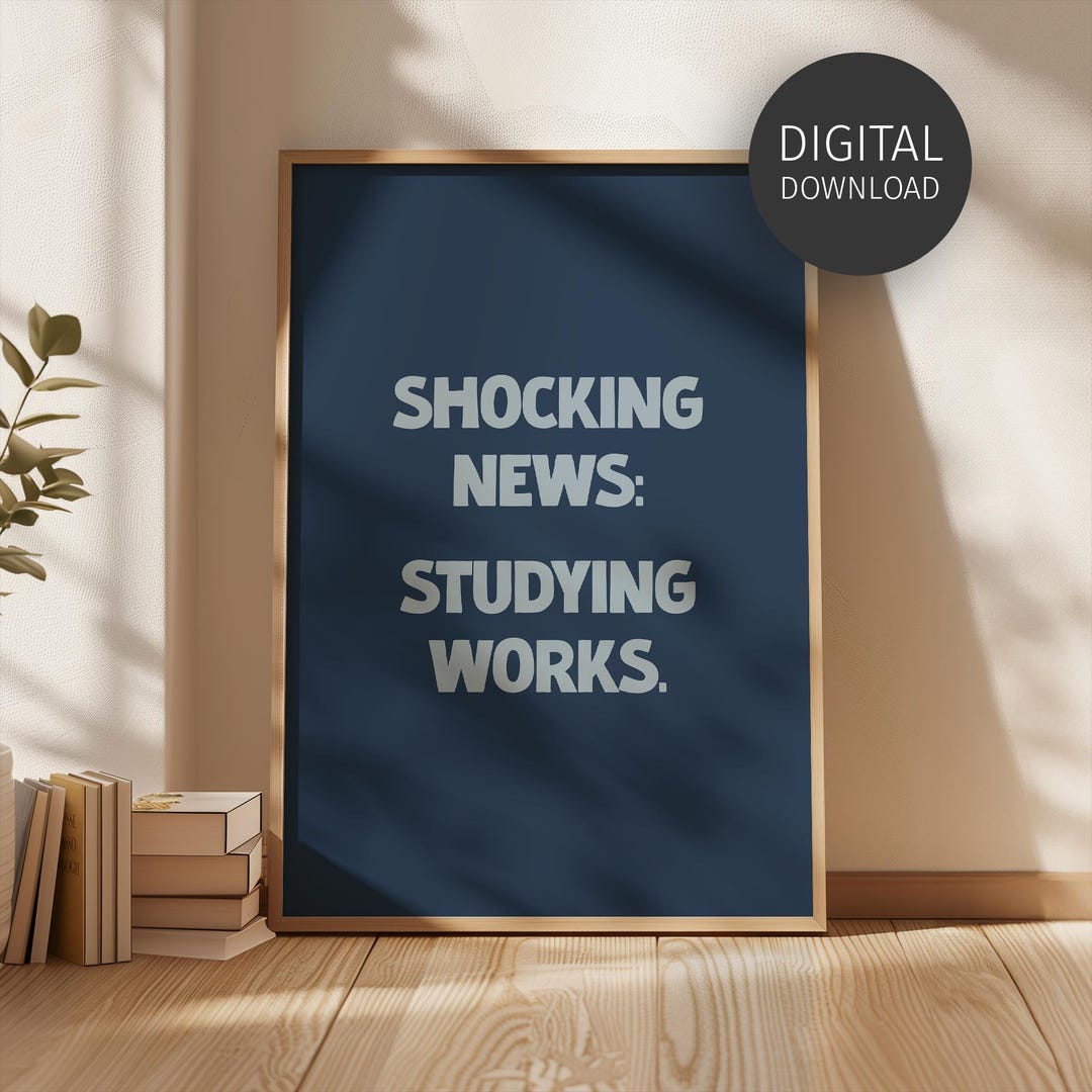 Funny Classroom Poster, Navy Blue Printable Wall Art for High School ...