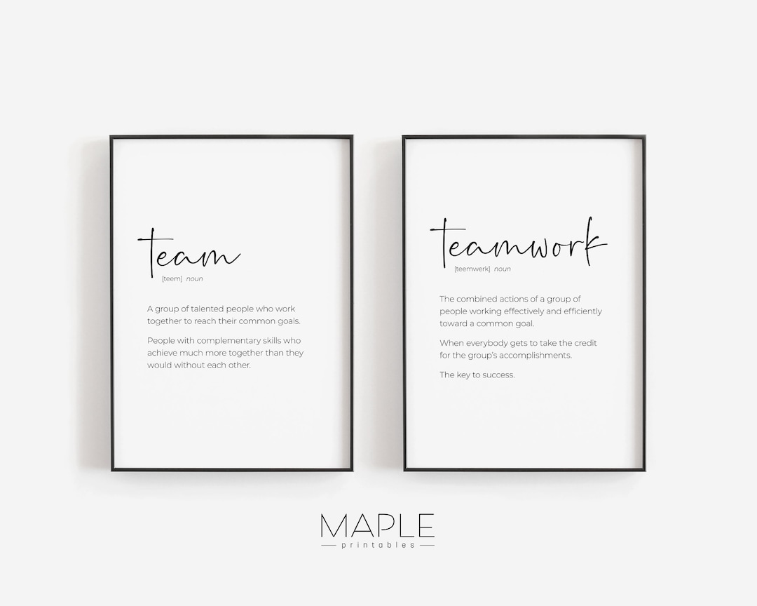Team Definition, Teamwork Quote Printable, Set of 2 Prints, Teamwork ...