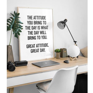 Motivational Poster, Home Office Decor, Printable Wall Art, Attitude ...
