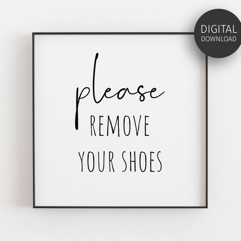 Please Remove Your Shoes Sign - Etsy