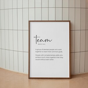 Team Definition Poster, Office Decor Wall Art, Teamwork Printable ...