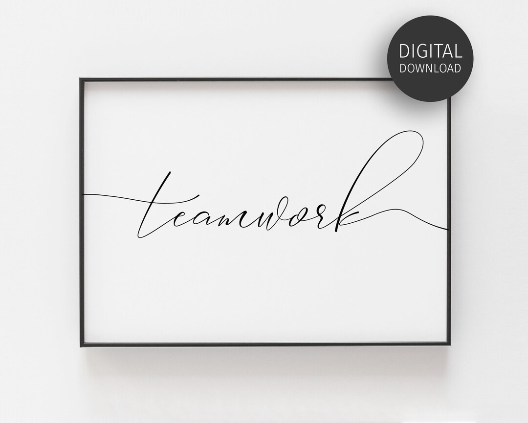 Teamwork Printable, Teamwork Poster, Downloadable Print, Printable Wall ...