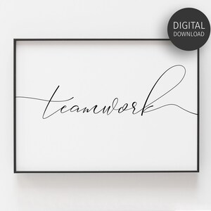 Teamwork Printable, Teamwork Poster, Downloadable Print, Printable Wall ...